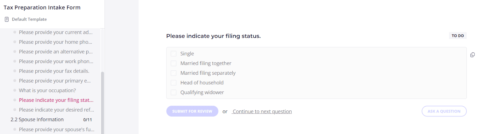 Tax planning questionnaire (free template)