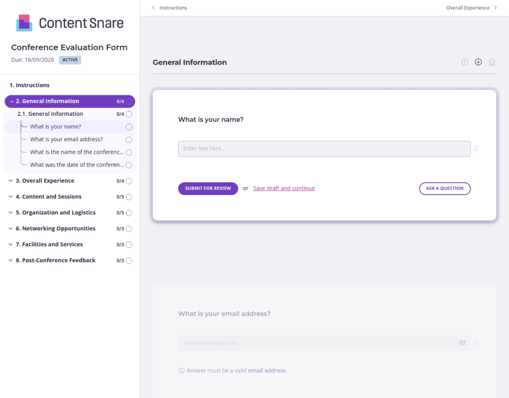 Conference evaluation form template (27 questions) - Content Snare