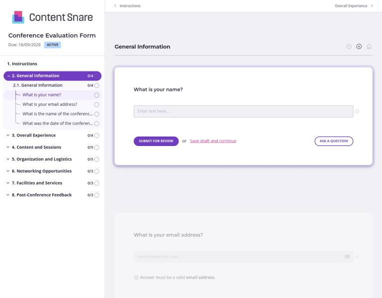 Conference evaluation form template (27 questions) - Content Snare