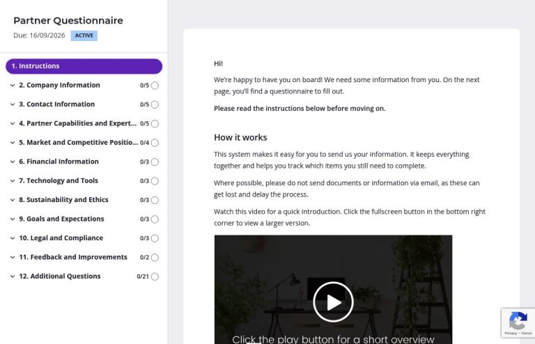 Partner questionnaire template (36 questions) - Content Snare